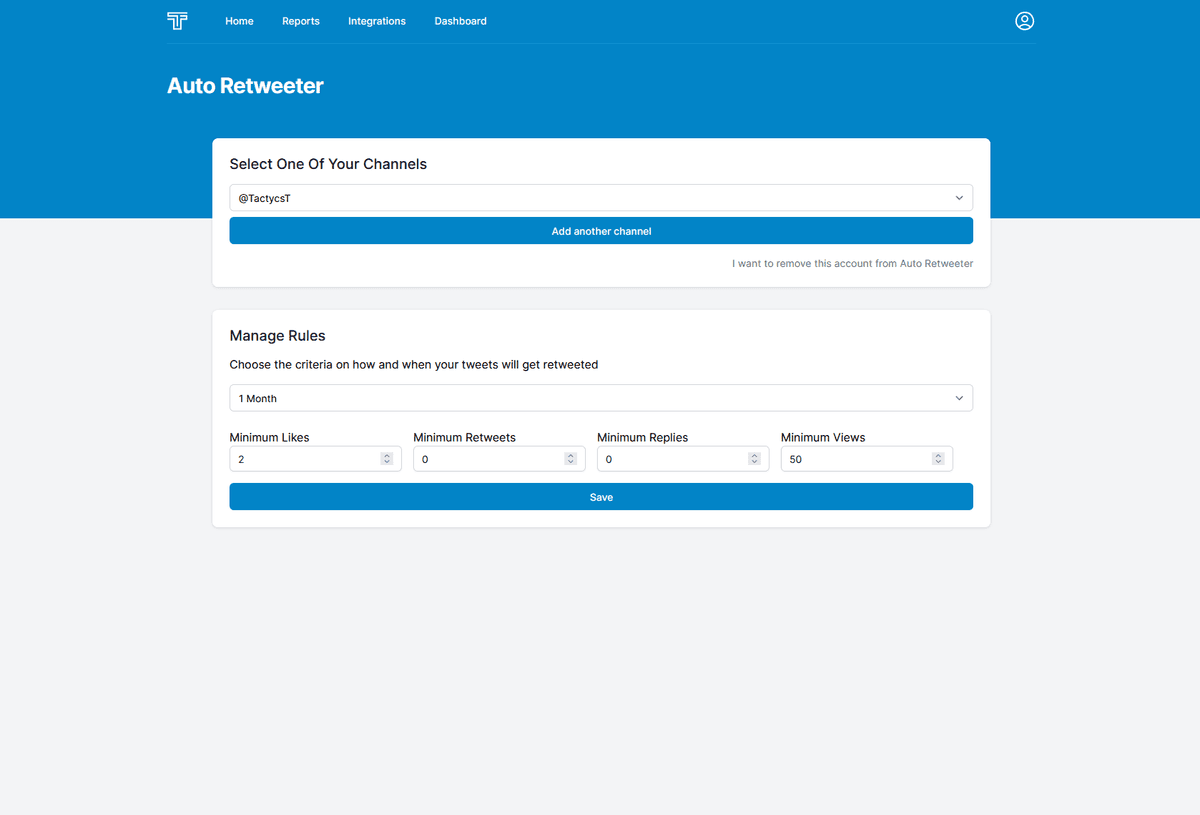 Auto Retweeter - Tactycs